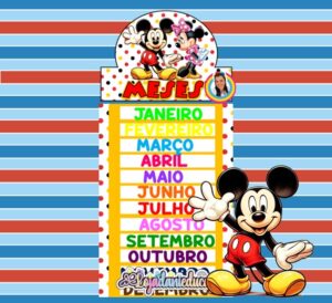Cartaz Meses do Ano Mickey - Loja Dani Educar